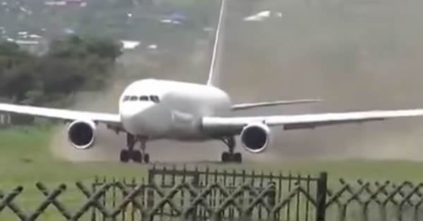 It must be a world record for shortest takeoff with a Boeing 767 ...